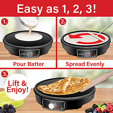 Brentwood 1000 Watt 12 In. Electric Nonstick Crepe Pancake Maker ...