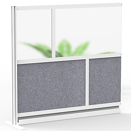 Luxor Modular Room Divider Wall System Add On 53 x 48 Gray - Office Depot