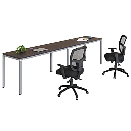 Boss Office Products Simple System Workstation Double Desks 120 x 24 ...