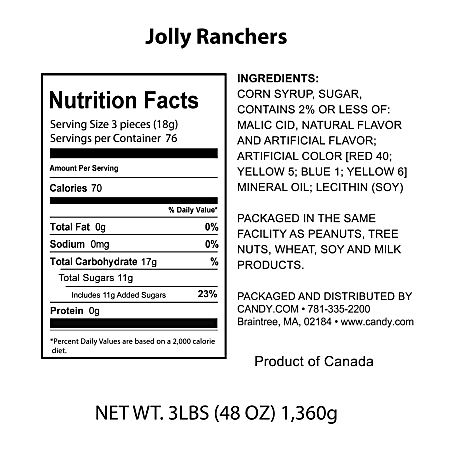 Cyber Sweetz Jolly Ranchers Candy Bowl 3 Lb - Office Depot