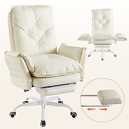 Bestier Ergonomic PU Leather High Back Cross Legged Executive Office ...