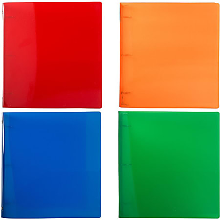 JAM PAPER 3 Ring Plastic Binder 1 inch Assorted - Office Depot