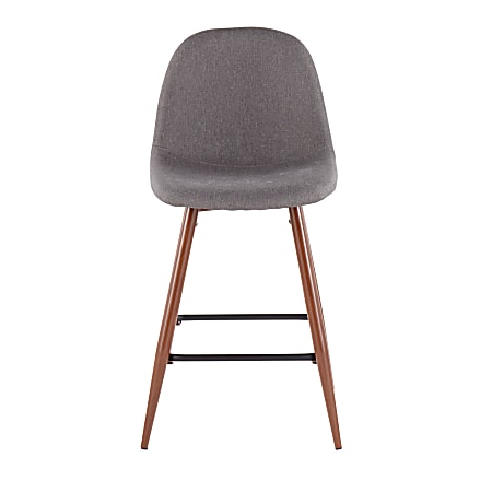 LumiSource Pebble Counter Stools WalnutCharcoal Set Of 2 Stools Office Depot