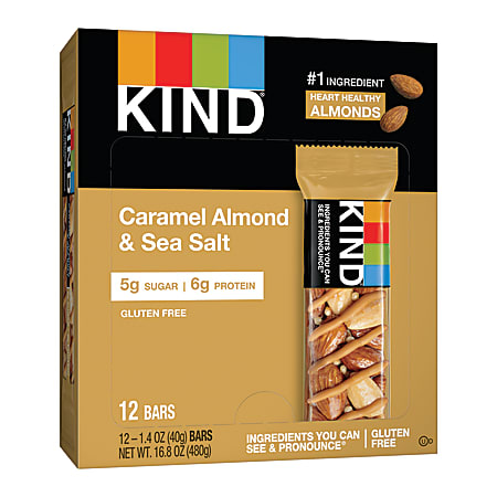 KIND Caramel Almond Sea Salt Bar 1.4 Oz - Office Depot