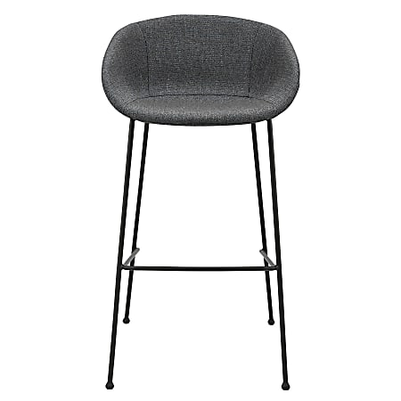 Eurostyle Zach B Fabric Bar Stools Matte BlackGray Blue Set Of 2 Stools ...