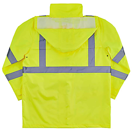 Ergodyne GloWear 8366 Lightweight Type R Class 3 High Visibility Rain Jacket 3X Lime - Office Depot