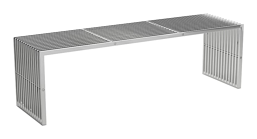 Zuo Modern Tania Bench 16 1516 H x 55 18 W x 15 34 D Silver - Office Depot