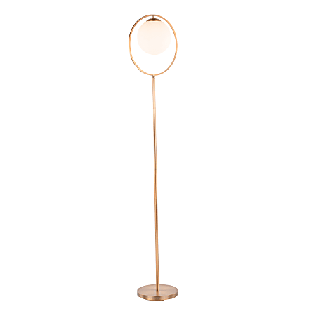 LumiSource Moon Floor Lamp 65 14 H White ShadeGold Base - Office Depot