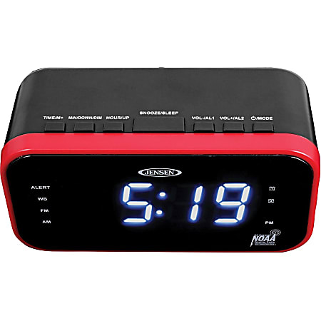 Jensen AMFMNOAA Weather Band Clock Radio With Weather Alert 3 38 H x 2 ...
