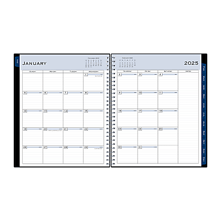 2025 Blue Sky Monthly Planning Calendar 8 x 10 Passages Solid Black ...