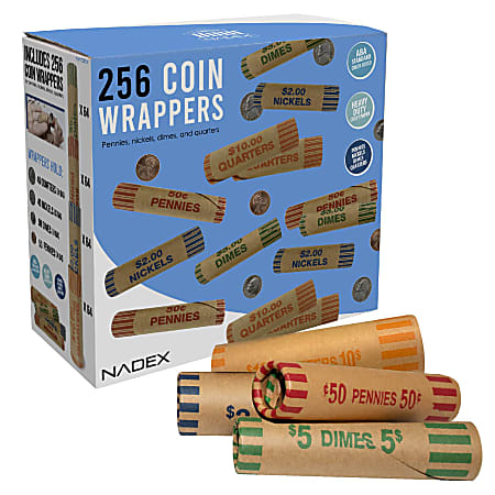 Nadex Coins NXTE 1440 Assorted Preformed Crimped End Coin Roll Wrappers ...