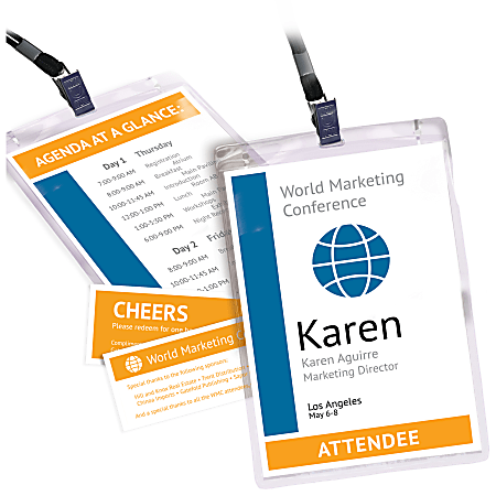 Avery Vertical Name Badge Kit 6 x 4 14 8520 White Pack Of 25 Badges ...