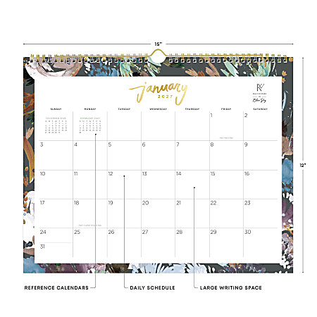 2027 Blue Sky Midnight Garden Monthly Wall Calendar 15x12 0percent ...