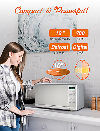 Commercial Chef Small Countertop Microwave With Digital Display 0.7 Cu ...