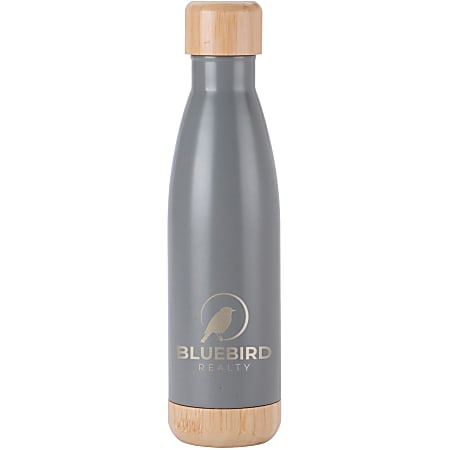 Custom Voyager Bottle With Bamboo Base And Lid 17 Oz - Office Depot