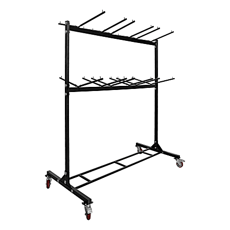 Alpine AdirOffice 1000 Lb 2 Tier Steel Folding Chair Cart 76 18 H x 67 ...