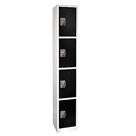 Alpine AdirOffice 4 Tier Steel Locker 72 H x 12 W x 12 D Black - ODP ...