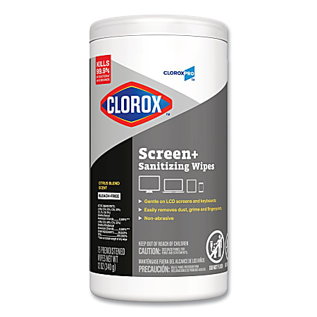 CloroxPro ScreenPlus Screen Sanitizing Wipes 6x8 Citrus Blend ...