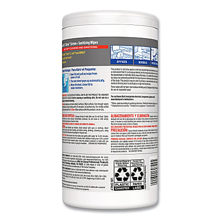 CloroxPro ScreenPlus Screen Sanitizing Wipes 6x8 Citrus Blend ...
