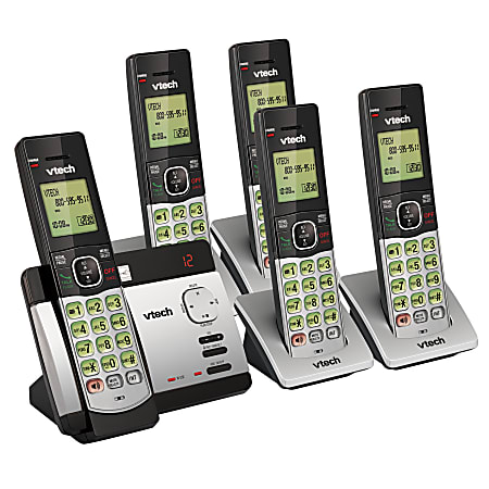 VTech CS5129 5 5 Handset DECT 6.0 Cordless Phone System With Digital ...