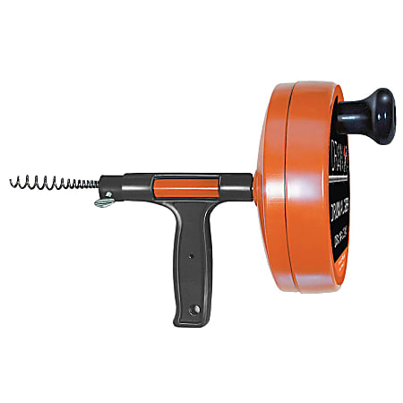 DrainX Heavy Duty Steel Pro Drum Drain Auger 25 Orange - Office Depot