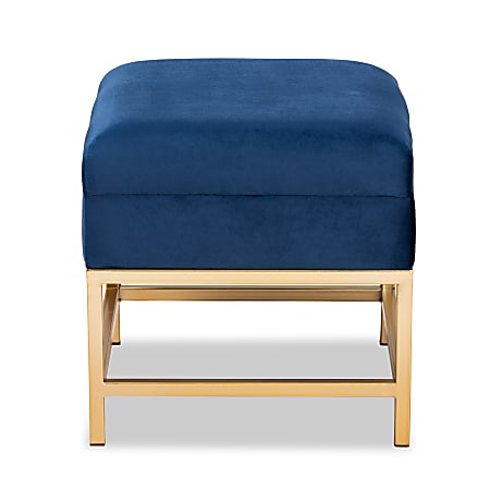 Navy blue and gold ottoman store