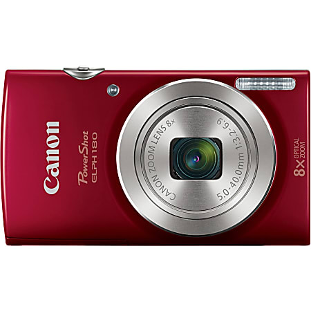 Canon PowerShot 180 20 Megapixel Compact Camera Red 12.3 Sensor ...