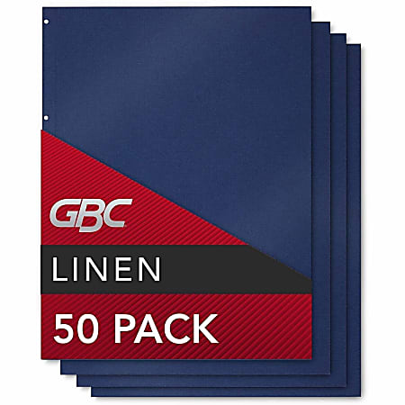 GBC Linenweave Binding Covers 8 34 x 11 14 Navy Blue Box Of 50 - Office ...