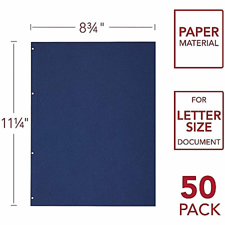 GBC Linenweave Binding Covers 8 34 x 11 14 Navy Blue Box Of 50 - Office ...