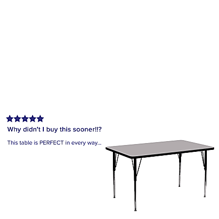 Flash Furniture Rectangular Activity Table 30 W x 72 D GrayChrome ...