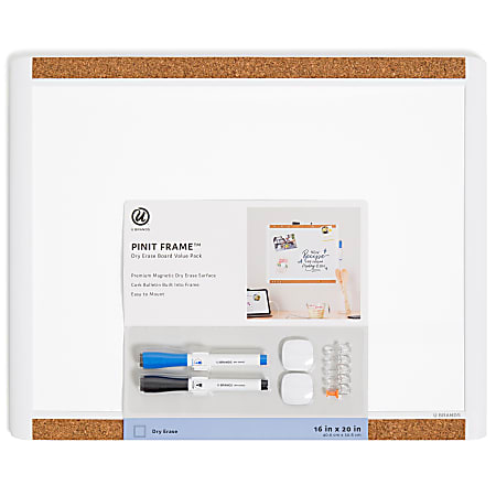 U Brands PINIT Magnetic Dry Erase Value Pack 16 x20 20 1.7 ftx 16 1.3 ...