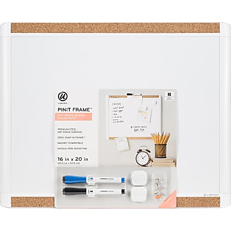 U Brands PINIT Magnetic Dry Erase Value Pack 16 x20 20 1.7 ftx 16 1.3 ...