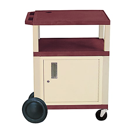H. Wilson Plastic Utility Cart With Locking Cabinet And Big Wheel Kit ...