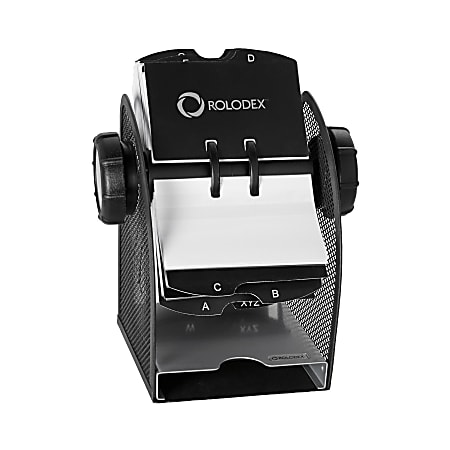 Rolodex Rotary Card File 200 Card Capacity Mesh Black And Silver ...