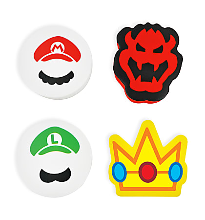 Innovative Designs Licensed Eraser Set 1 14 x 1 14 Super Mario Brothers ...