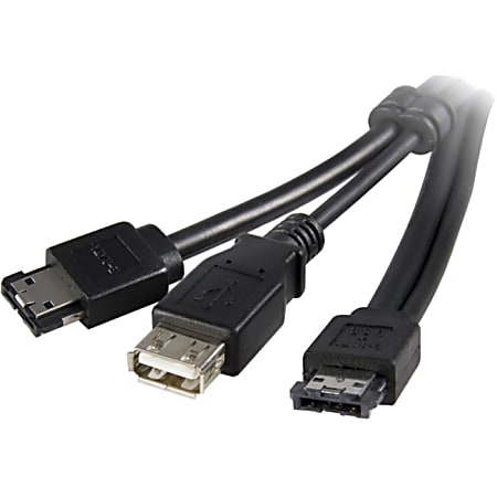 StarTech.com 3 ft Power eSATA Male to eSATA Male and USB A Female Cable ...