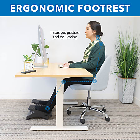 Mount It Dual Pedal Ergonomic Footrest 16 1316 x 6 516 Black - Office Depot