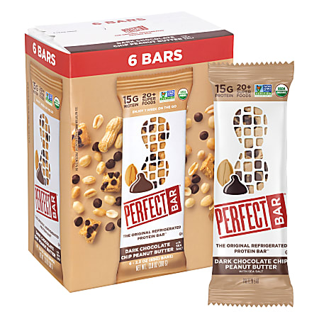 Perfect Bar Dark Chocolate Chip Peanut Butter Bars 2.3 Oz Pack Of 6 ...