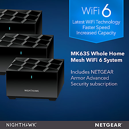 Netgear Nighthawk MK63S Advanced Whole Home Mesh WiFi 6 System - Office ...