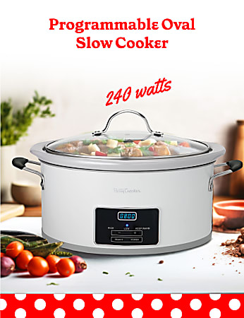 Betty Crocker 6 Quart Oval Digital Slow Cooker White - Office Depot