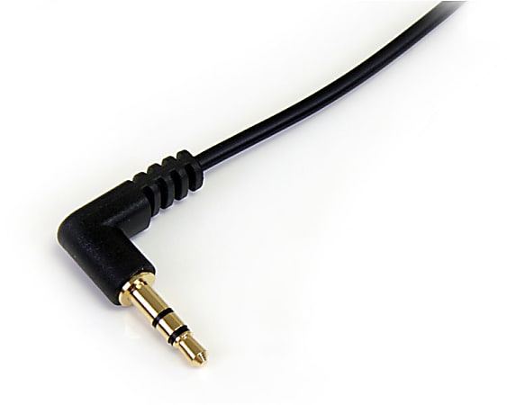 StarTech.com 3 ft Slim 3.5mm to Right Angle Stereo Audio Cable MM Right ...