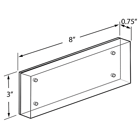 Azar Displays Acrylic Block Frames With Metal Back Plates 3 x 8 White ...