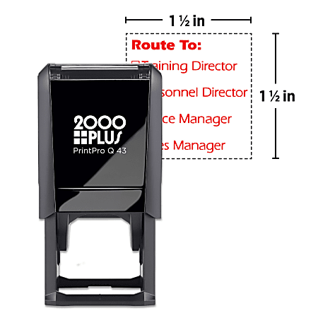 Custom 2000 Plus PrintPro Self Inking Stamp Q43PSquare 1 12 x 1 12 ...