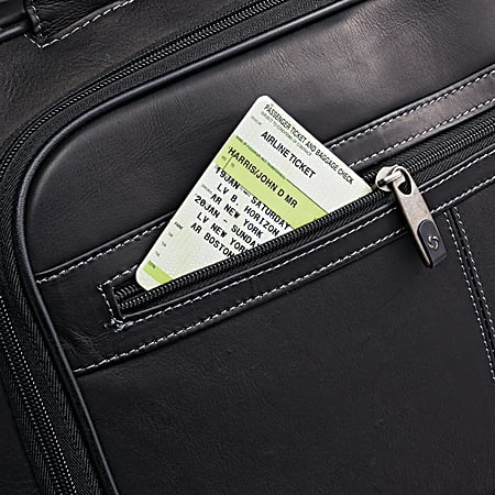 Samsonite Leather Portfolio 12.5 x 16.13 x 4.25 Black - Office Depot