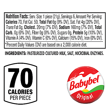 Babybel Mini Variety Cheese Wheels 1 Oz 6 Wheels Per Pack Case Of 5 ...