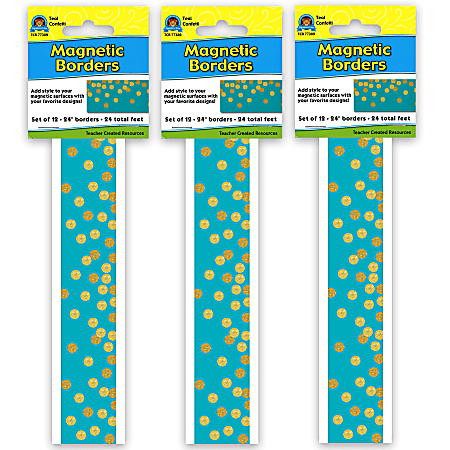 Teacher Created Resources Magnetic Borders Teal Confetti 24 x 1 12 12 ...
