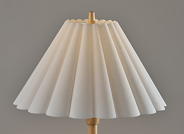 Adesso Scallop Table Lamp NaturalWhite Fabric Shade - Office Depot