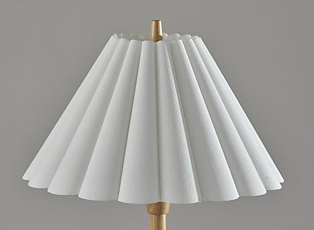 Adesso Scallop Table Lamp NaturalWhite Fabric Shade - Office Depot