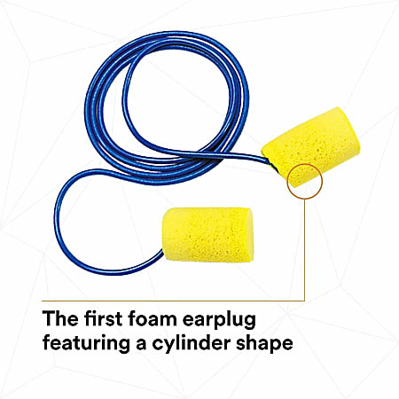 Aearo EAR Classic Earplugs Corded PVC Foam Yellow 200 PairsBox - Office ...