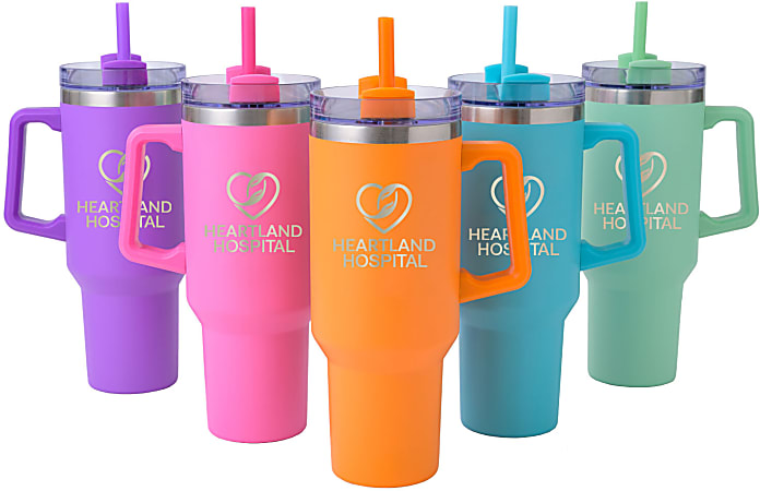 Saratoga Satisfy Brite Travel Mug 40 oz - Office Depot